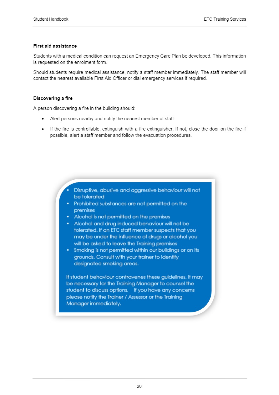 Student Handbook | ETC Employment & Training